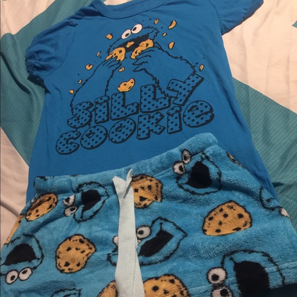 Sesame Street | Intimates & Sleepwear | Cookie Monster Pajama Set ...